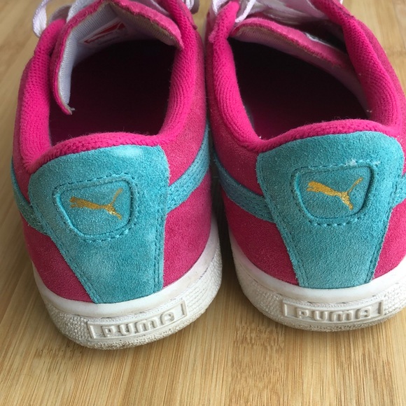 Puma | Shoes | Magenta Clyde Puma Barely Worn Size 6y Euro 38 | Poshmark
